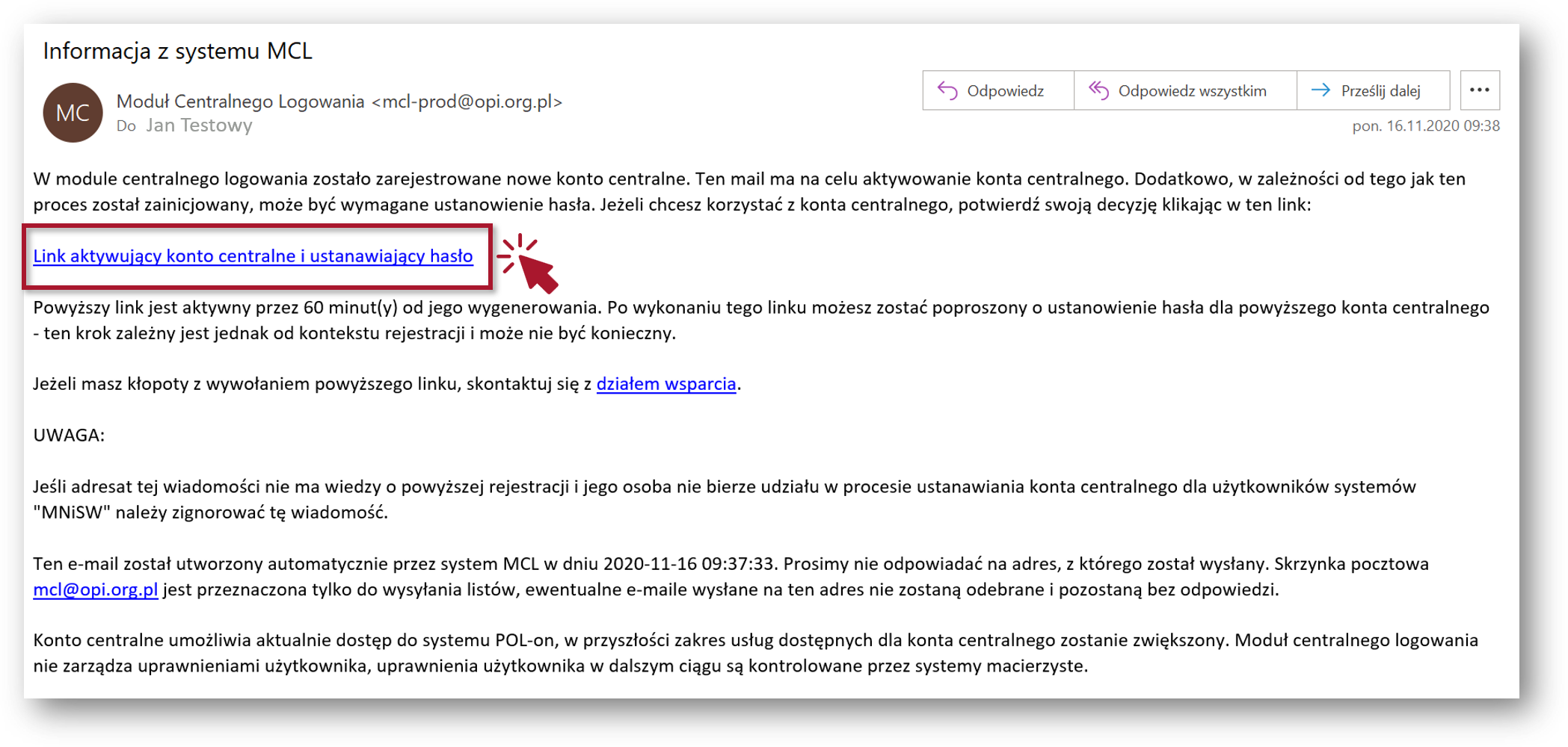Zakładanie konta w Module Centralnego Logowania – MCL – Pomoc POL-on