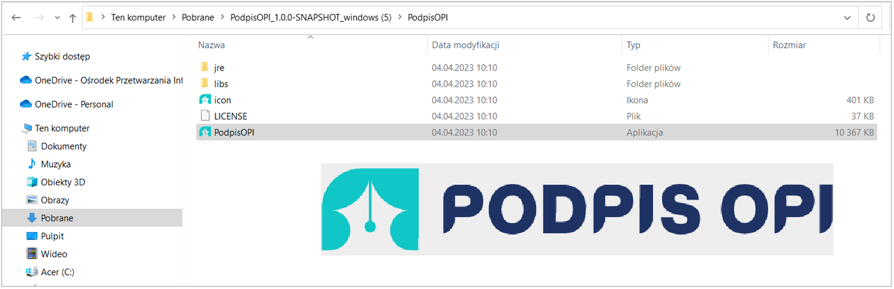 Podpis OPI – wersja bezinstalacyjna – pobranie i uruchomienie – Pomoc ...