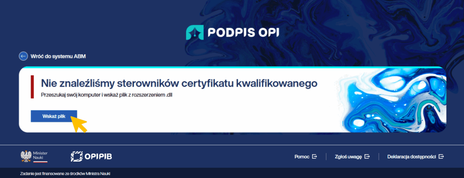 Co zrobić, jeśli Podpis OPI nie wykryje sterowników certyfikatu ...
